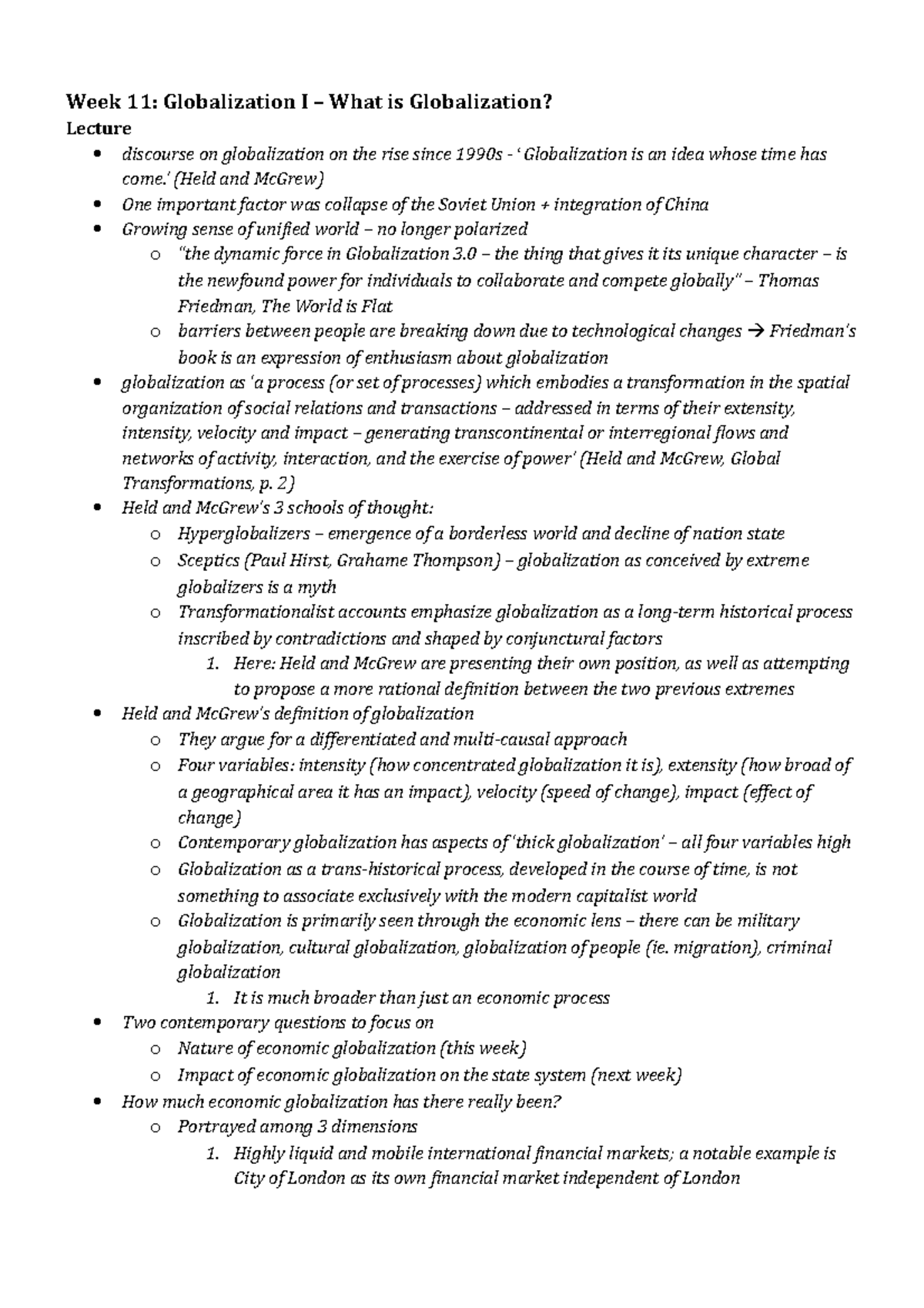 WEEK 11: Globalization 1 - What is Globalization? - Week 11 ...