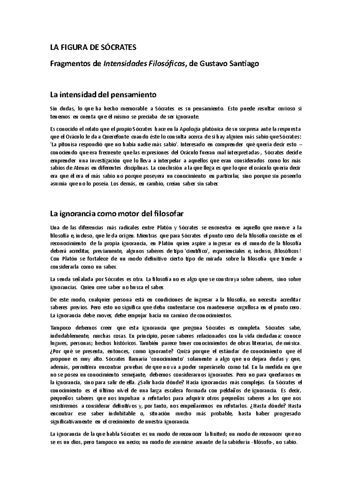 182347 U1B4 Scrates - LA FIGURA DE SÓCRATES Fragmentos de Intensidades ...