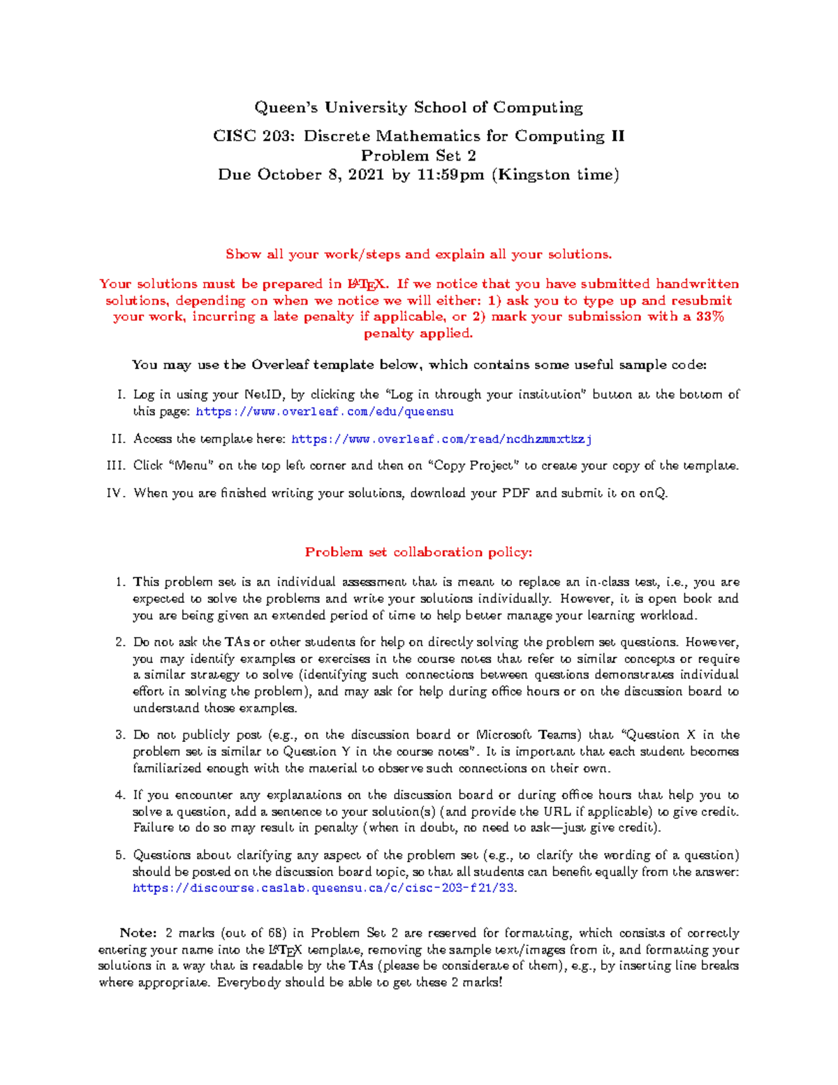 CISC203 PS2 F21 - Assignment - Queen’s University School of Computing CISC 203: Discrete ...