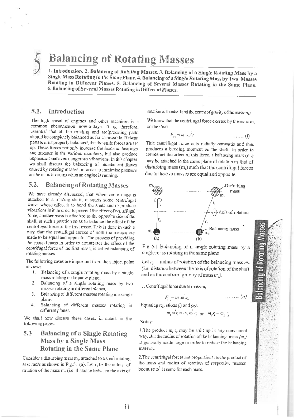 Balancing of rotating masses notes - MEDE131 - Studocu