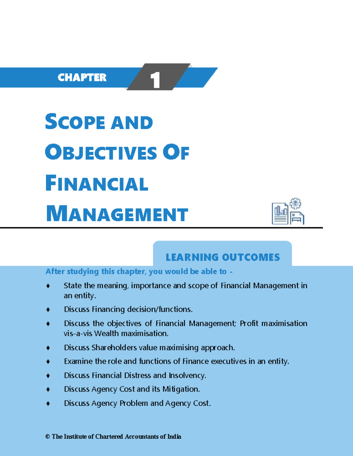 Financial Management CA Inter - CHAPTER a 1 SCOPE AND O BJECTIVES O F ...