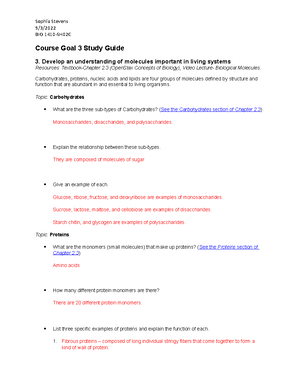 Study Guide 4 - Cell Size and Types - Sophia Stevens BIO 1410-SH02C 9/9/ Course Goal 4 Study ...