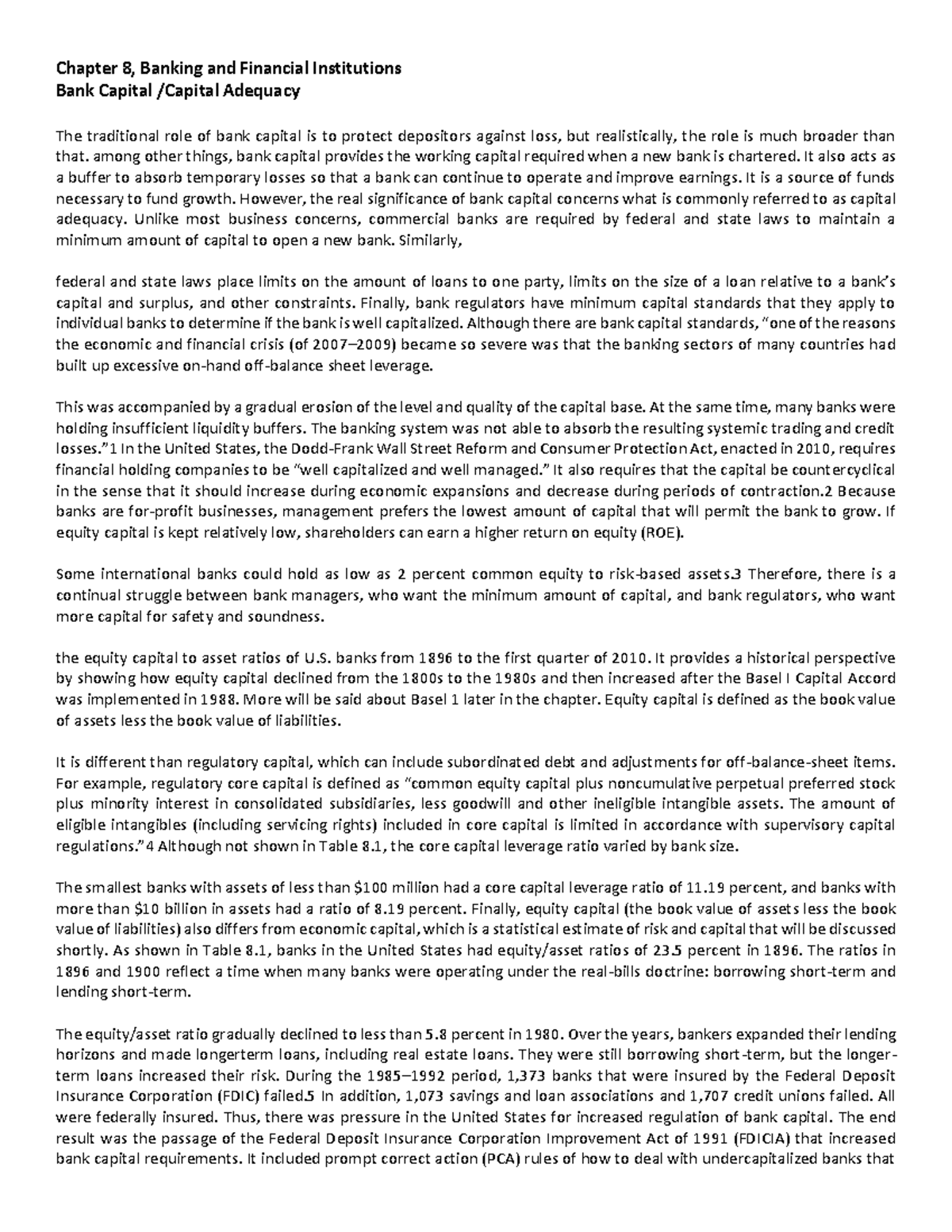 Chapter 8, BFI - Chapter 8, Banking and Financial Institutions Bank ...