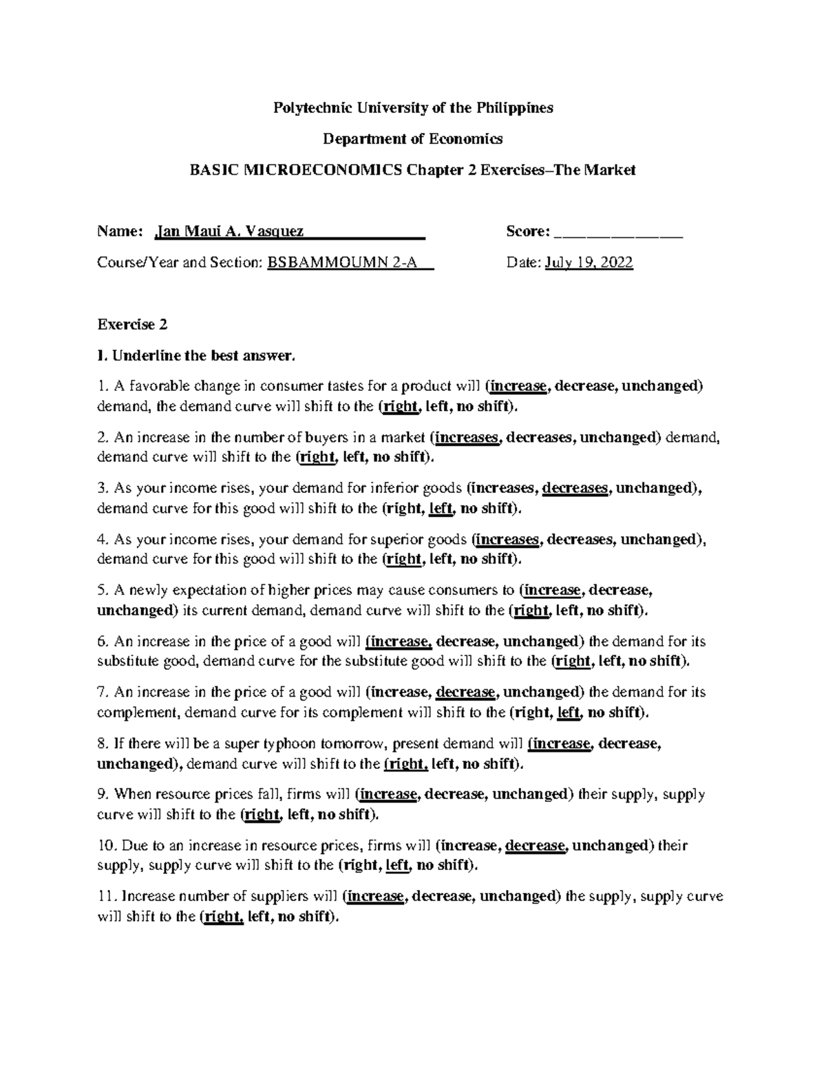 598635527 Chapter 2 Exercises Answer - Polytechnic University of the ...