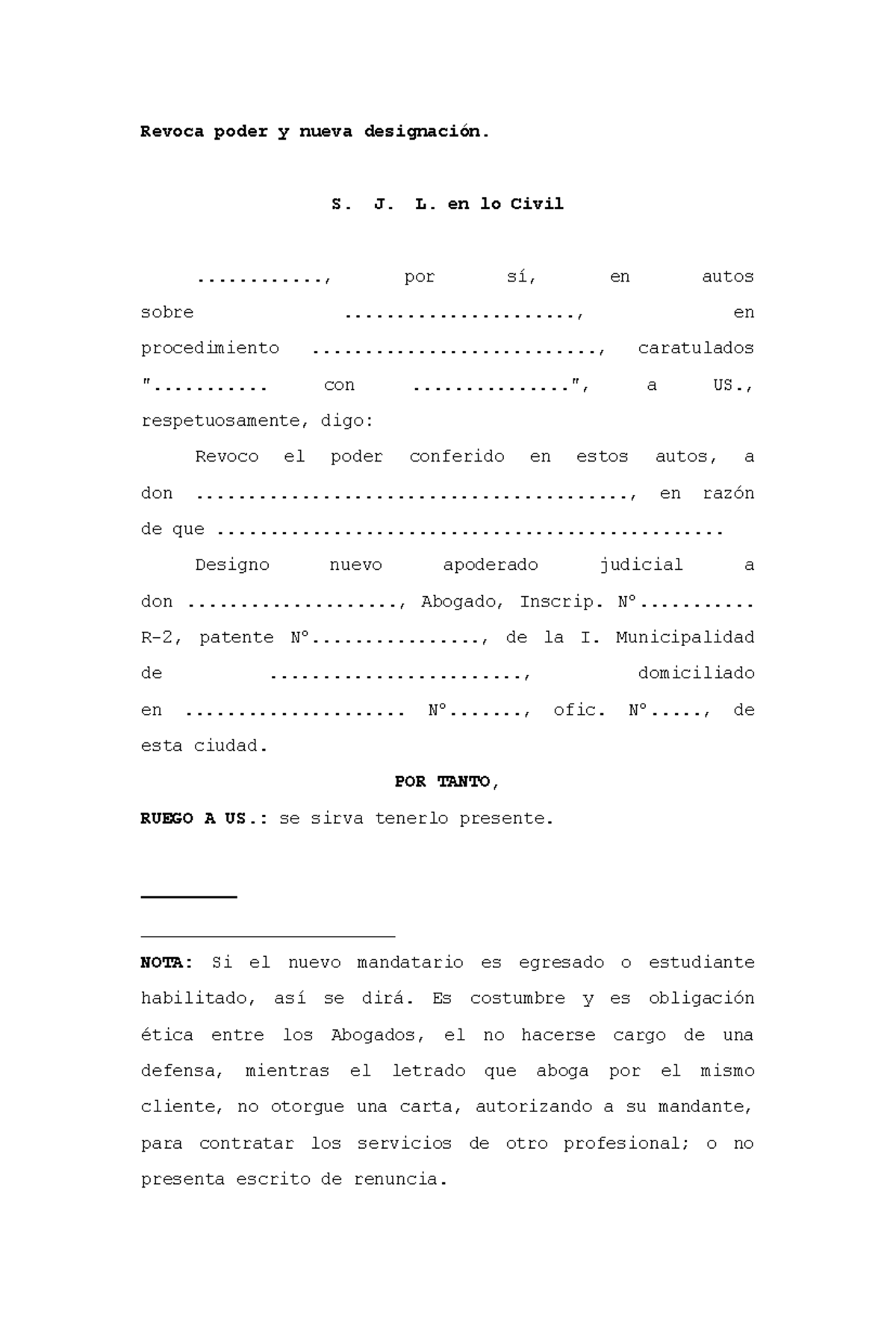 0775 - revoca poder, asume nueva designacion - Revoca poder y nueva ...