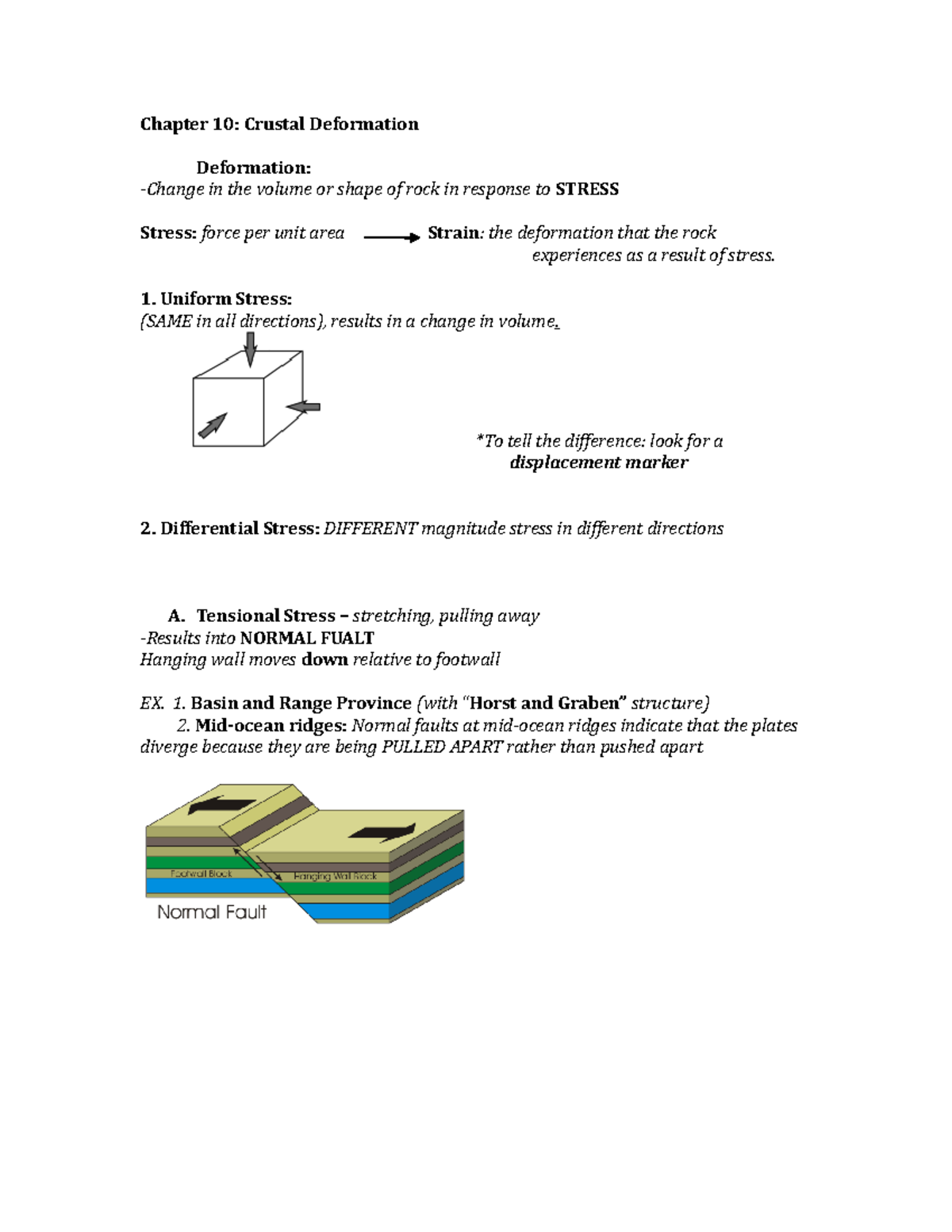 Chapter 10, EOS notes - Chapter 10: Crustal Deformation Deformation ...