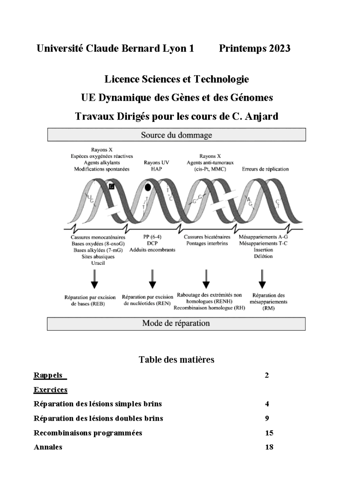 Fascicule TD Outils et Bases Moléculaire 2023 - Université Claude ...