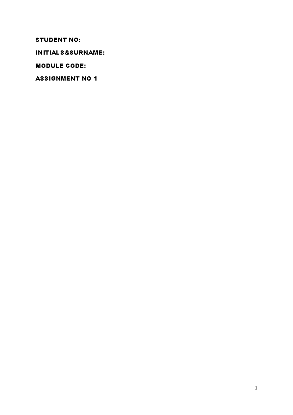 MNM2615%20 Assignment%201 - STUDENT NO: INITIALS&SURNAME: MODULE CODE ...