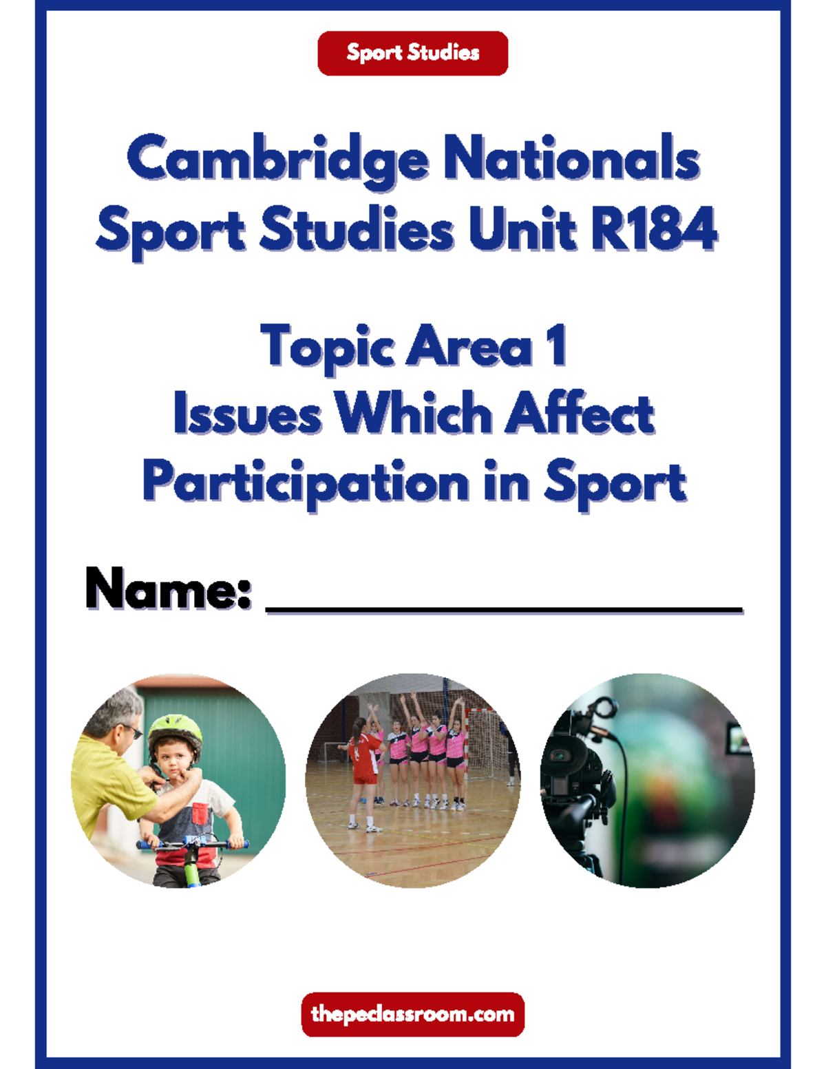 Workbook Topic 1 - Cam Nat Sports Studies Unit 184 - Sport Studies ...