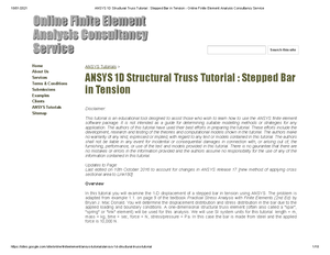 Ansys 2D Plane Strain Tutorial Analysis of a Pressure Vessel - Online ...