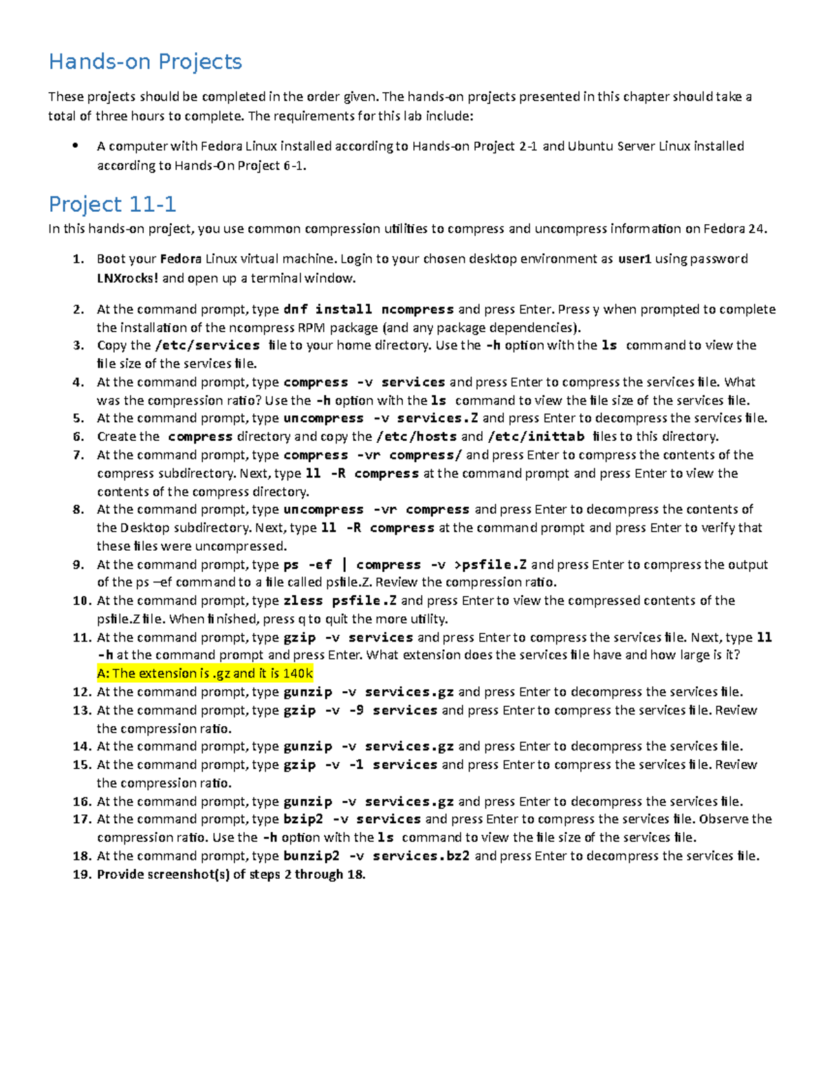 ITMO456 Chapter 11 Lab-1 - Hands-on Projects These projects should be ...