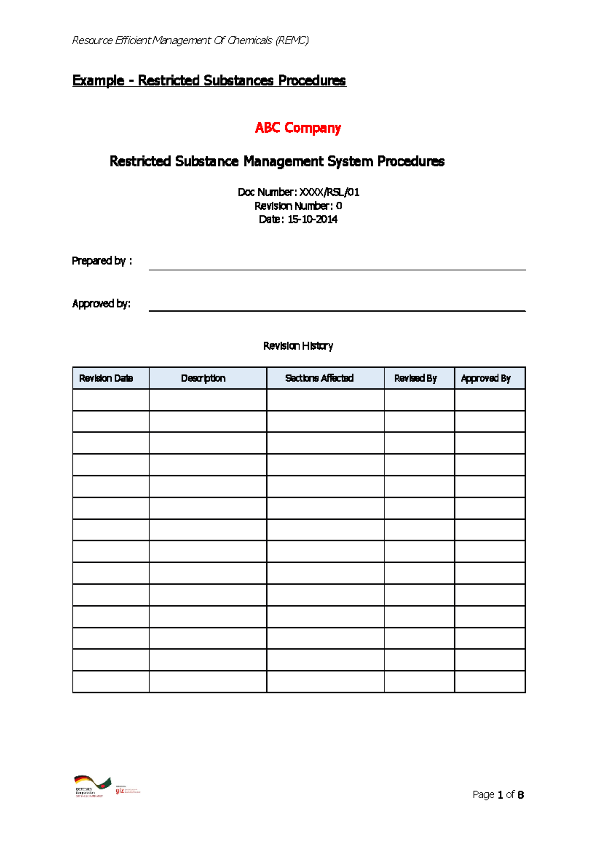 Example - Restricted Substances Procedures - Resource Efficient ...