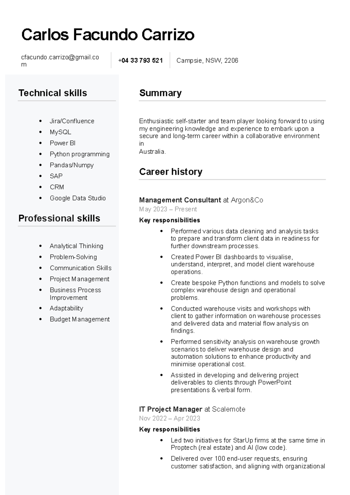 SEEK resume template 3 - This document is based on how use your skills ...