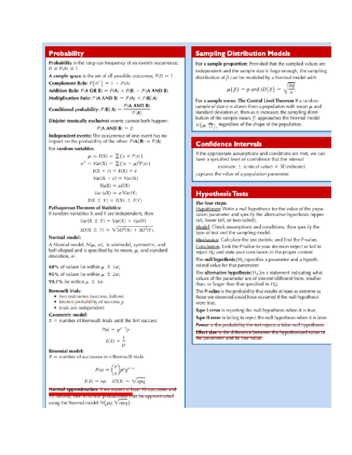 Complete Study Guide - STA 125 - Studocu