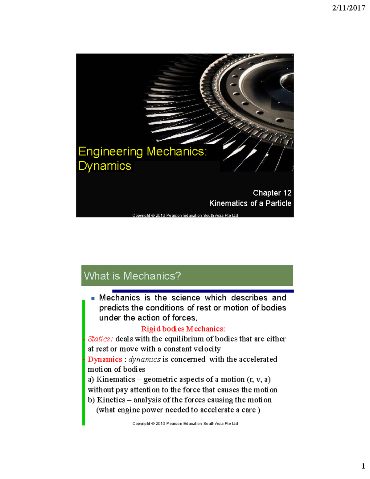 ME 212 Lec Notes Ch 12 - Dynamics - JUST - Studocu