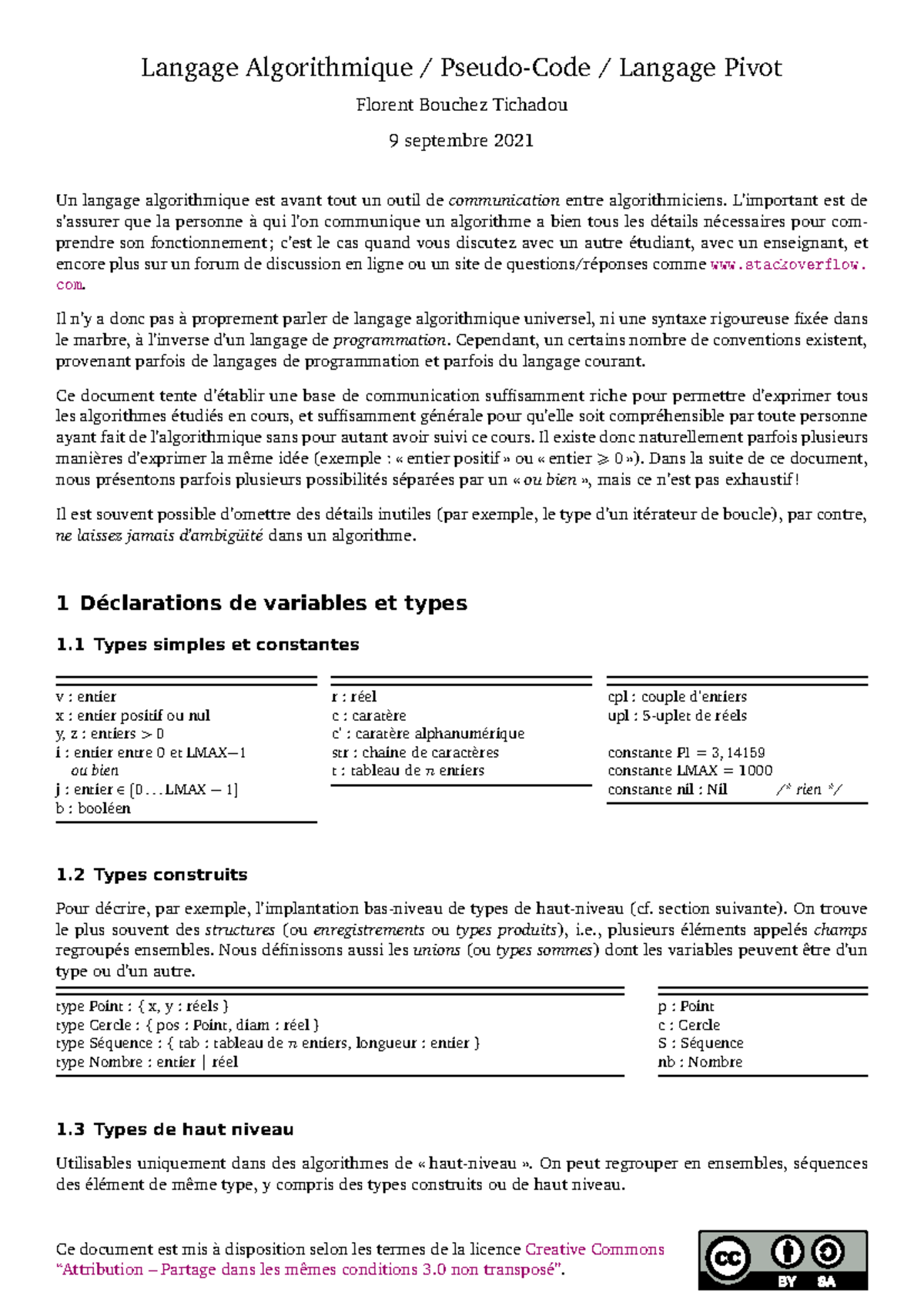Langage Algo - re2e2gefeefe - Langage Algorithmique / Pseudo-Code ...