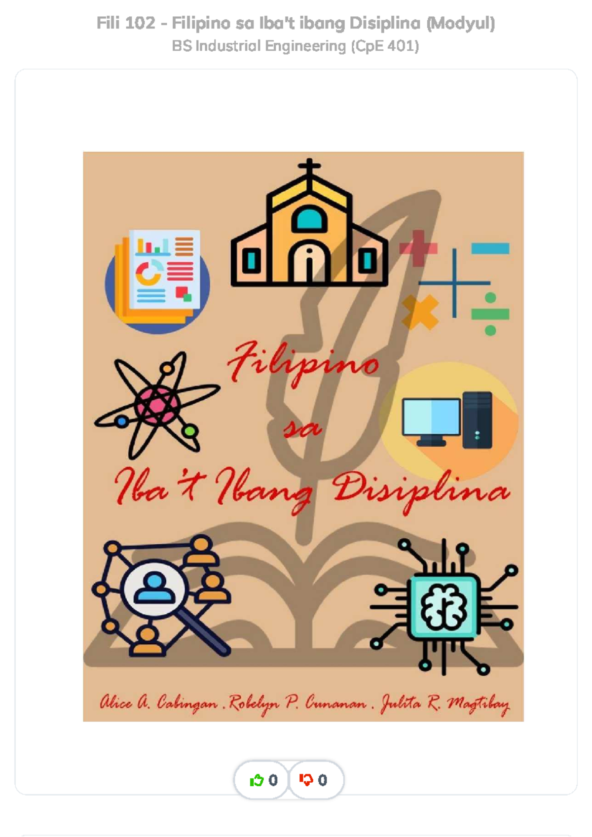 Filipino sa Iba't-ibang Disiplina - Fili 102 - Filipino sa Iba't ibang ...