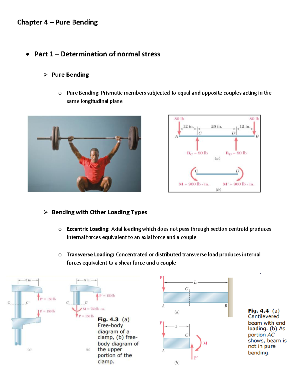 Chapter 4 - Additional Assignment - Chapter 4 – Pure Bending Part 1 – Determination of normal ...