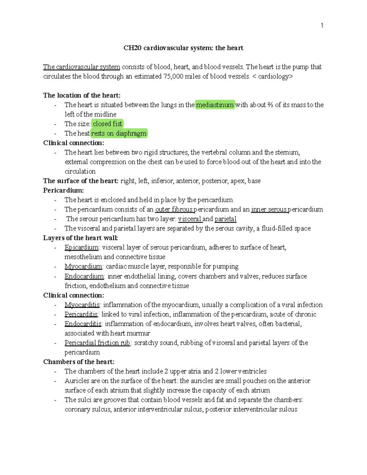 CH20 cardiovascular system the heart - The heart is the pump that ...