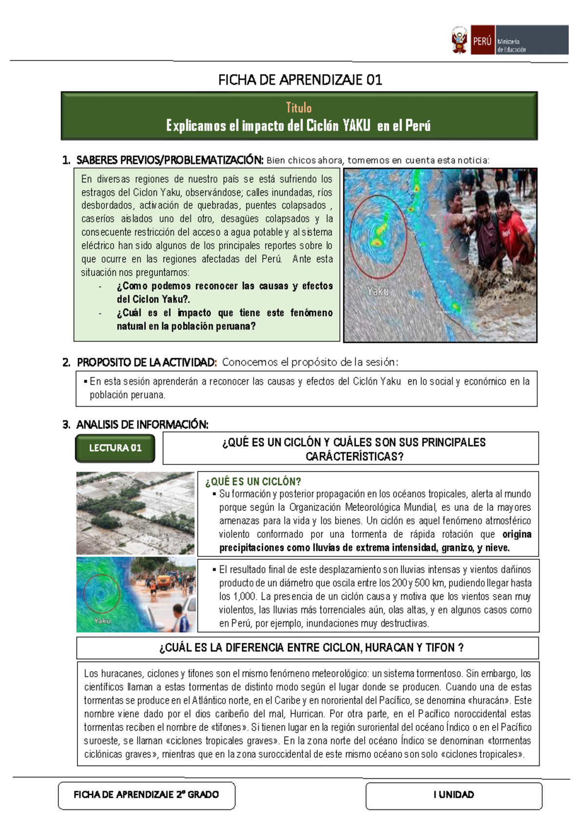 1 Ficha DE Aprendizaje CCSS 2° Grado - FICHA DE APRENDIZAJE 0 1 1. SABERES PREVIOS ...