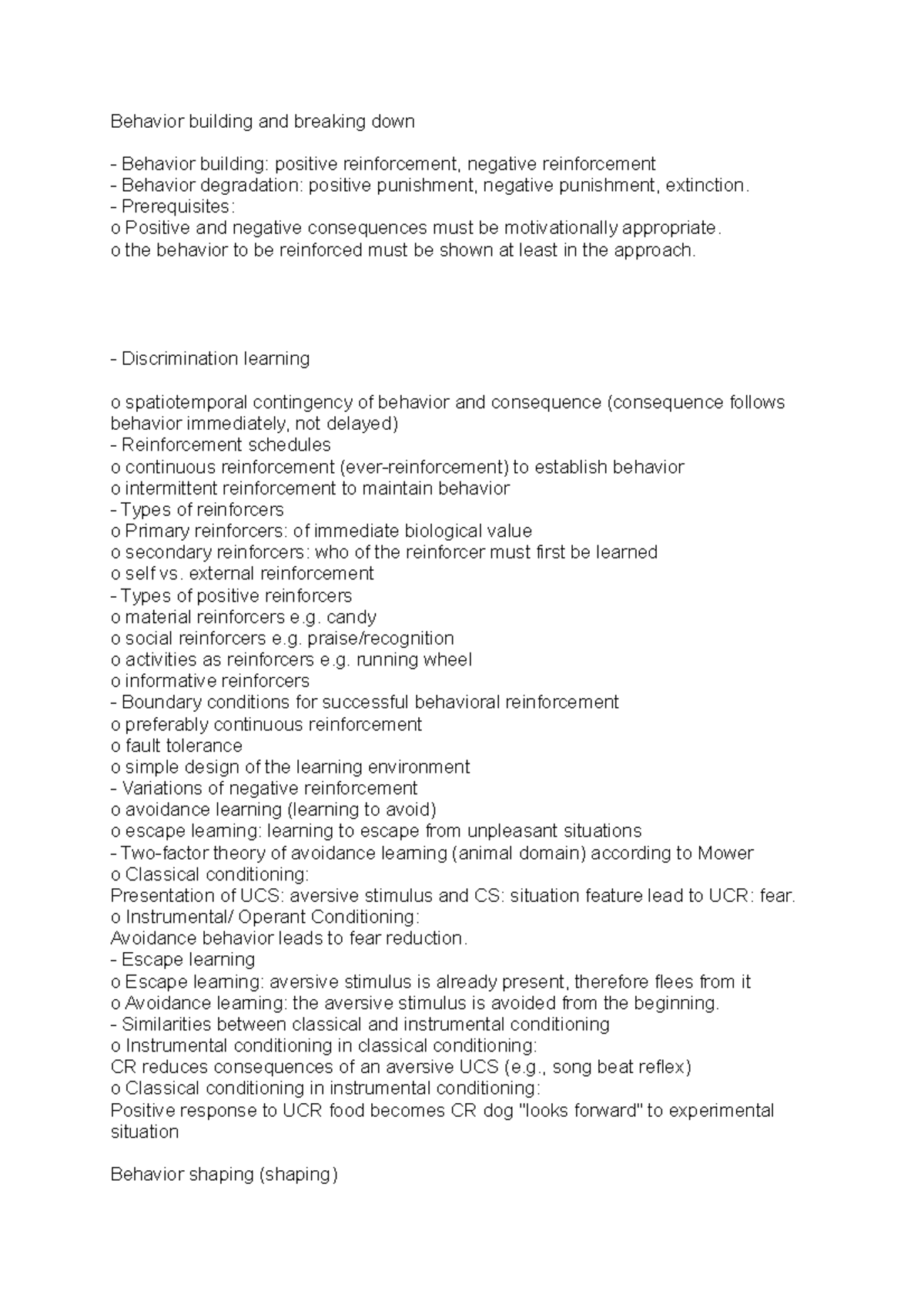 Behavior building and breaking down - Behavior building and breaking ...