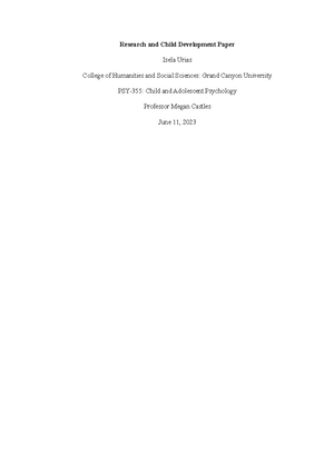 Developmental Changes and Stages Worksheet - PSY-355 Developmental ...