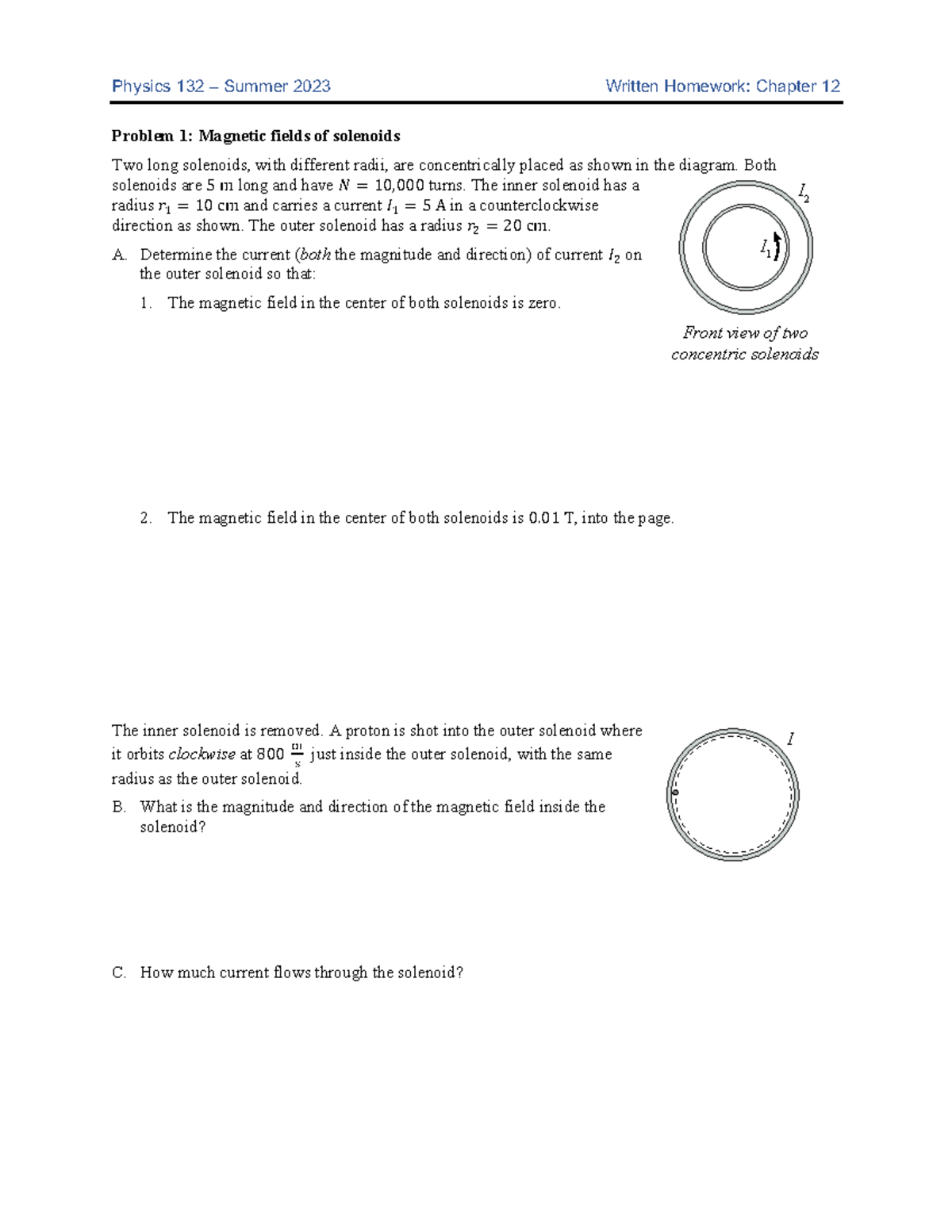 Week 6 Ch 12 Written Homework Su23 Physics 132 Summer 2023