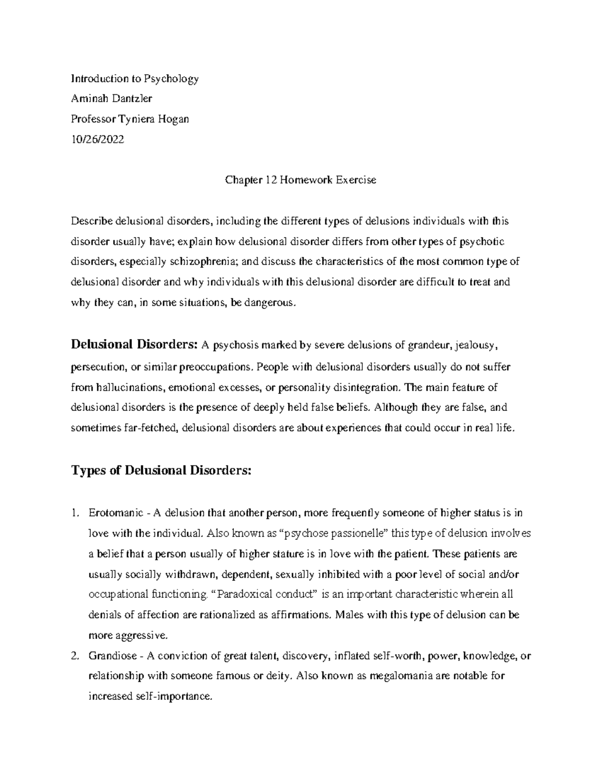 Introduction to Delusional Disorders: Types Characteristics and ...