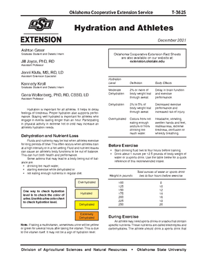 Hydration-guidelines handout - SPORTS NUTRITION TOPICS To keep the body ...