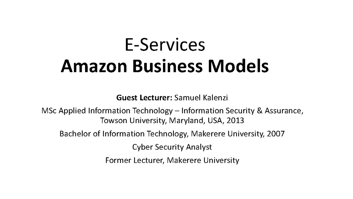 Amazon Business Model - eservice notes - E-Services Amazon Business ...