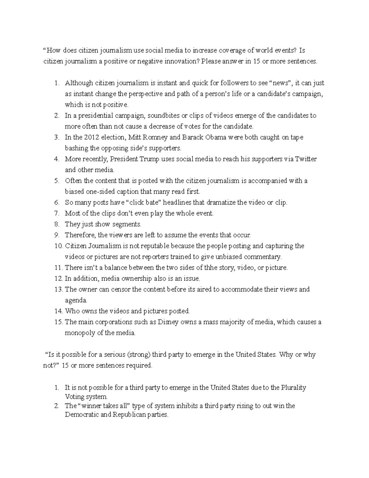 Am. govt. Quiz 5 - Quiz question and response - “How does citizen ...