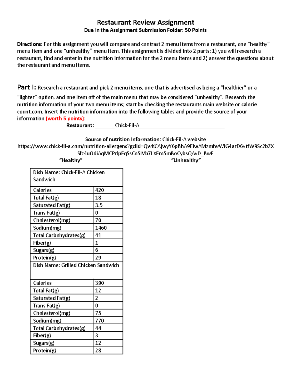 Jz Restaurant Review - enzyme activity - Restaurant Review Assignment ...