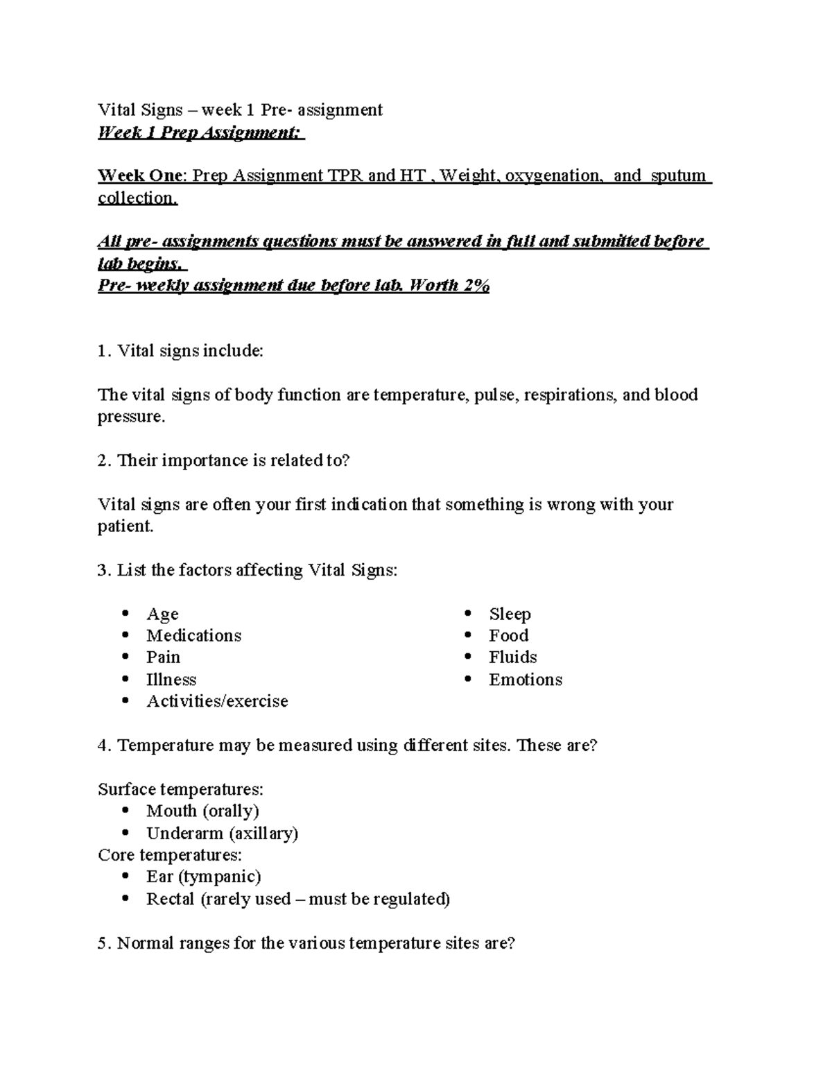 Vital Signs - week 1 preassignment - Vital Signs – week 1 Pre ...