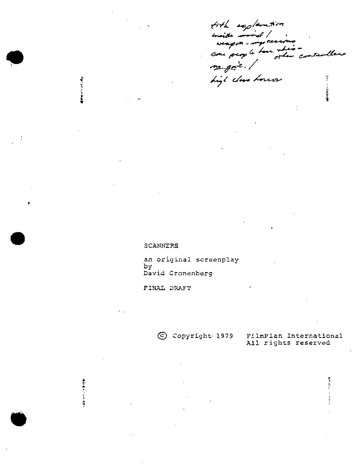 Scanners-1981-screenplay - • • ####### SCANNERS ####### an original ...