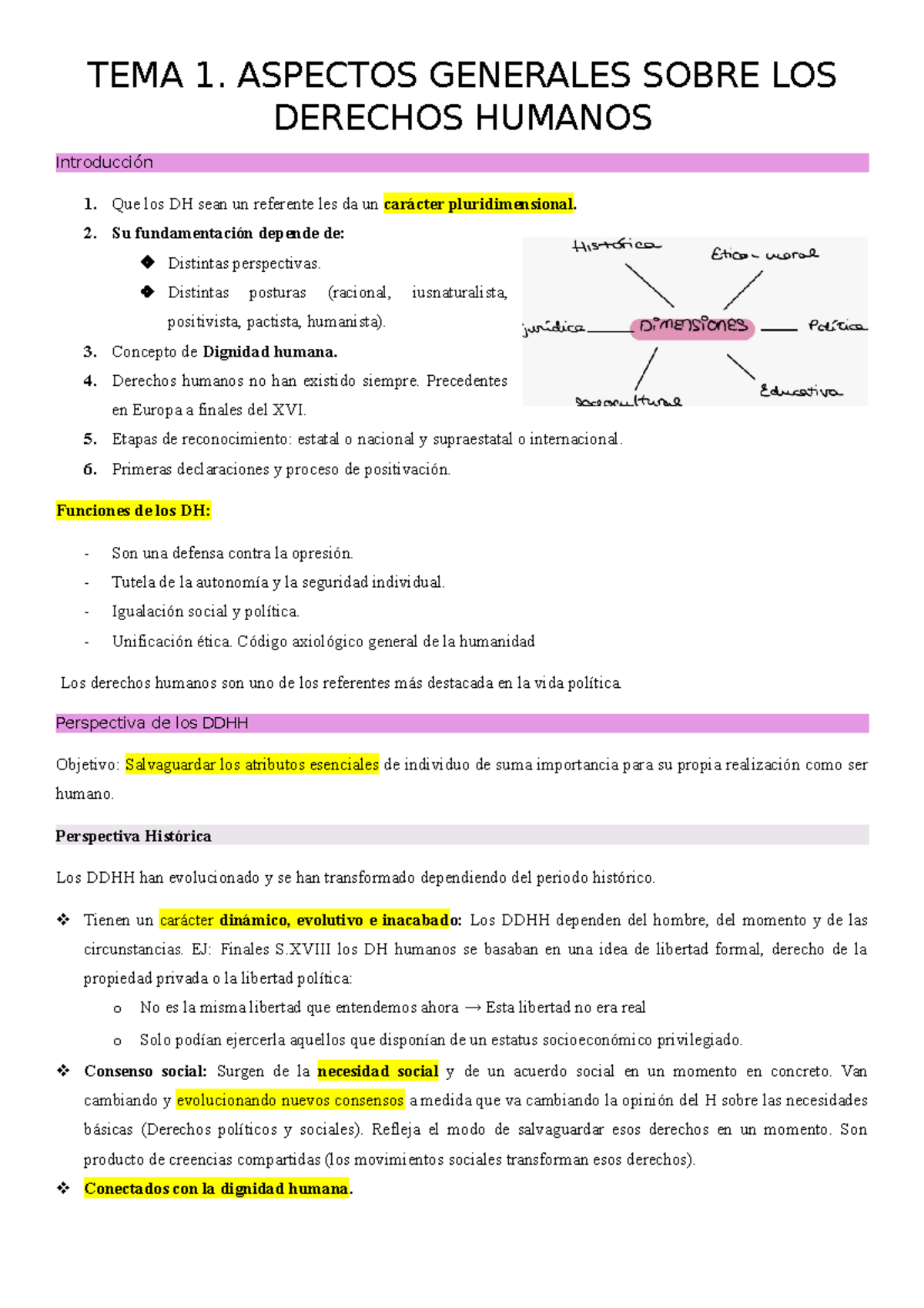 Tema 1 Aspectos generales sobre los derechos humanos - TEMA 1. ASPECTOS GENERALES SOBRE LOS ...