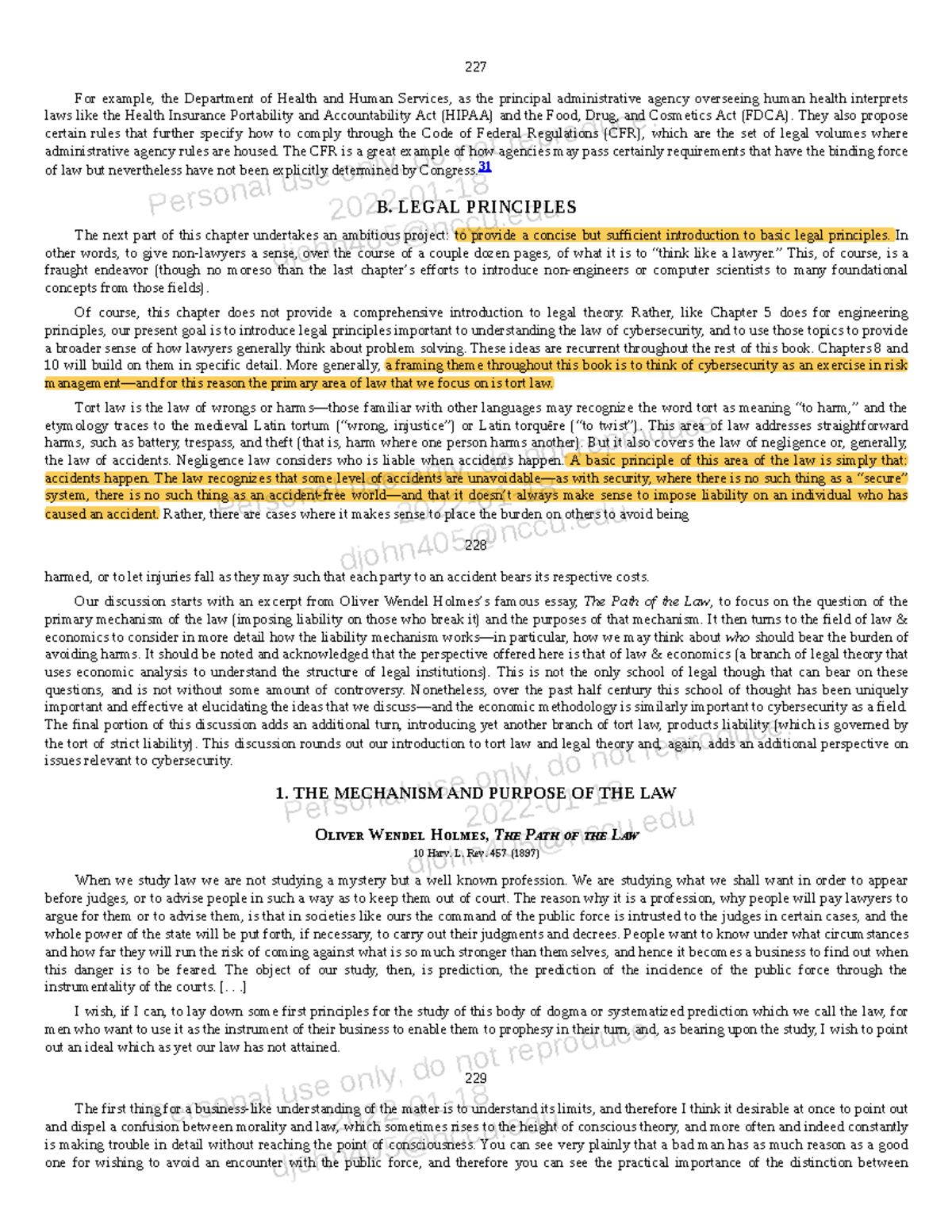 Cybersecurity An Interdisciplinary Problem Legal Foundations (excerpt ...