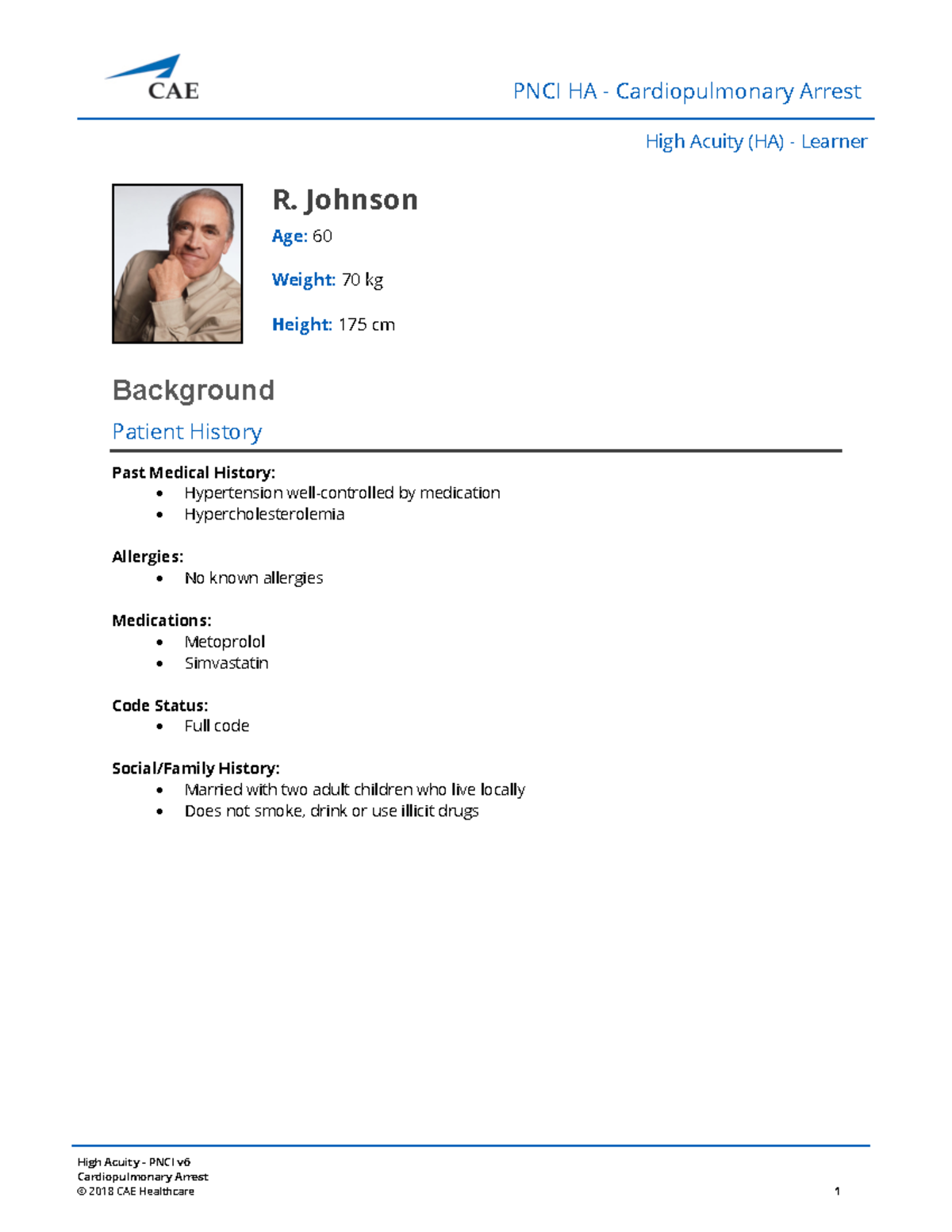 Cardiopulmonary arrest SIM - High Acuity (HA) - Learner High Acuity ...
