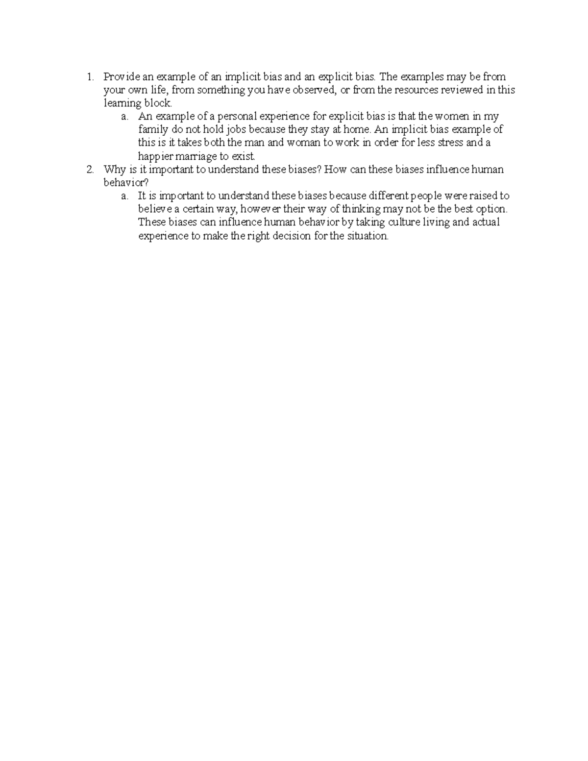 Biases freise - Provide an example of an implicit bias and an explicit ...