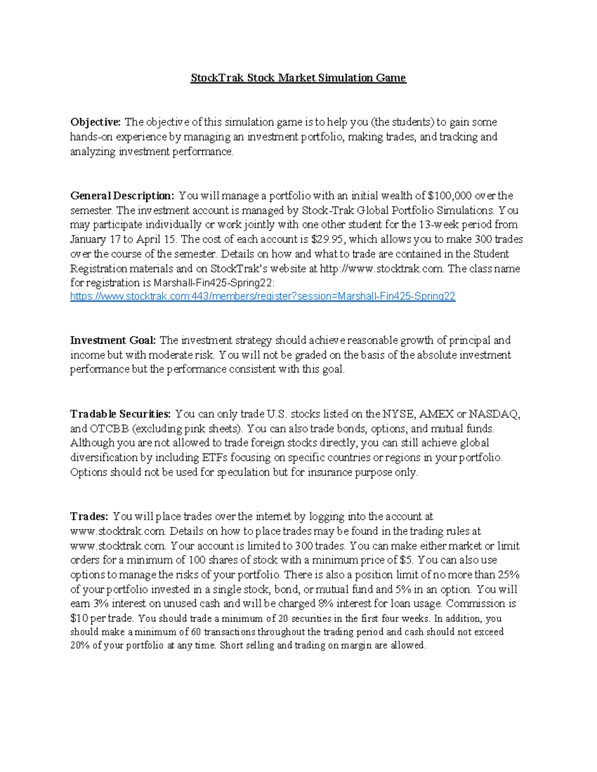 Stock Trak Stock Market Simulation Game - StockTrak Stock Market ...