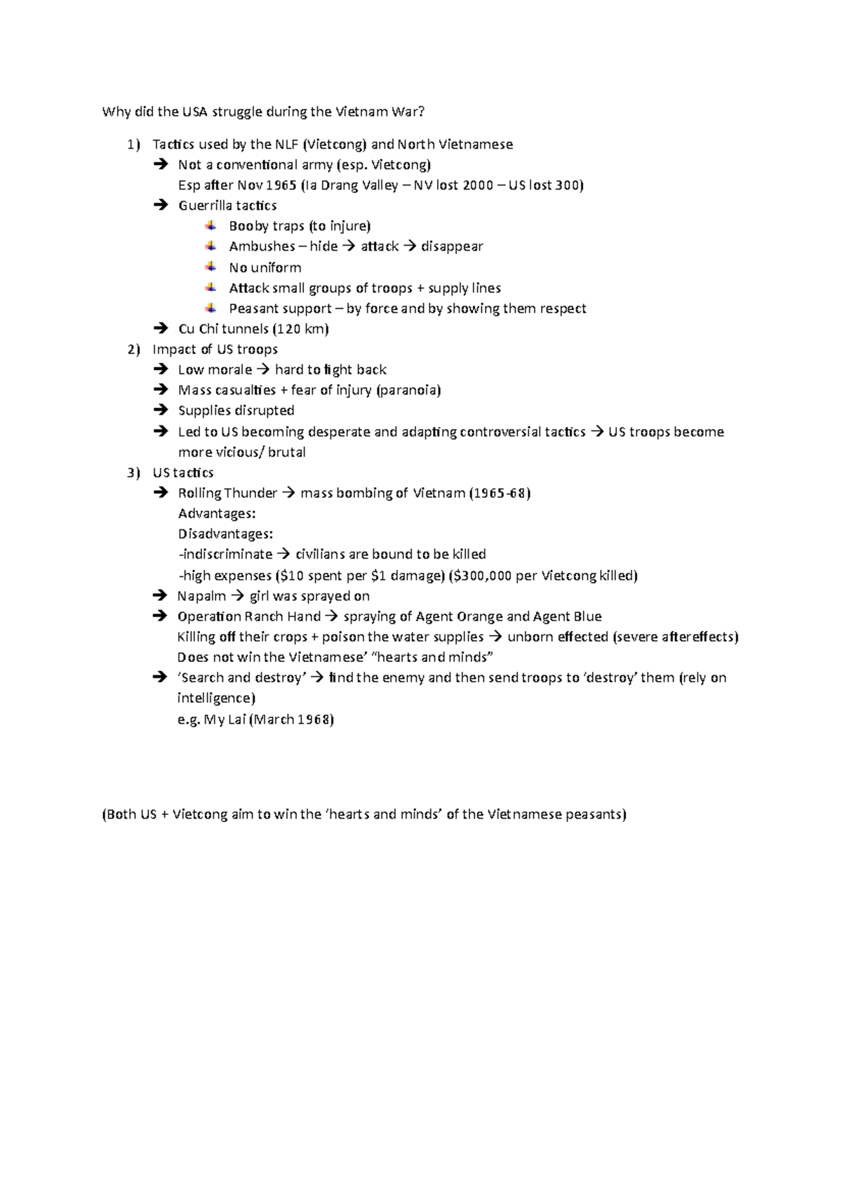 Why did the USA struggle during the Vietnam War - Vietcong) Esp ater ...