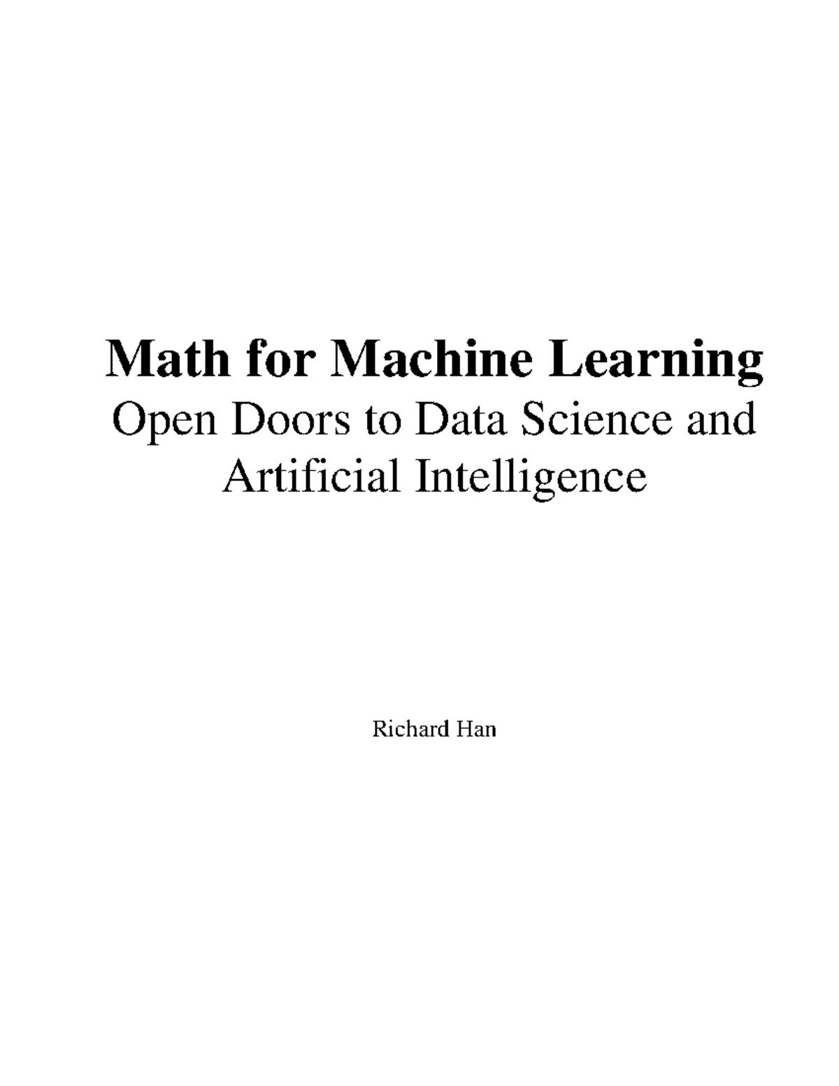 Math for Machine Learning Book Preview - Math for Machine Learning Open ...