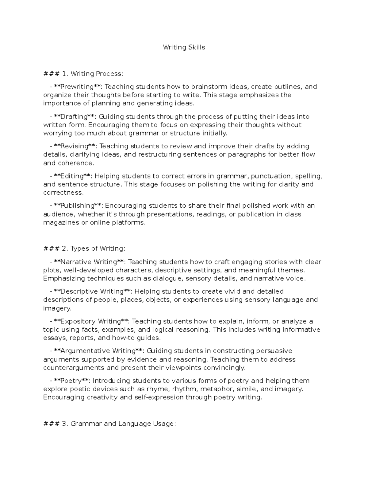 Writing Skills - Writing Process: Prewriting: Teaching students how to ...