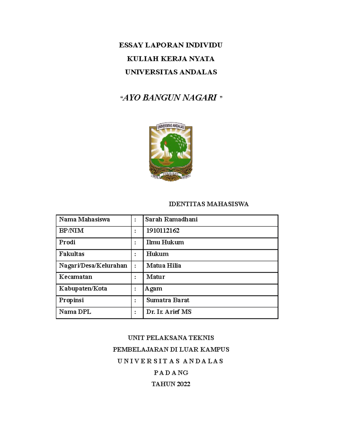 Essay Kuliah Keja Nyata - ESSAY LAPORAN INDIVIDU KULIAH KERJA NYATA ...