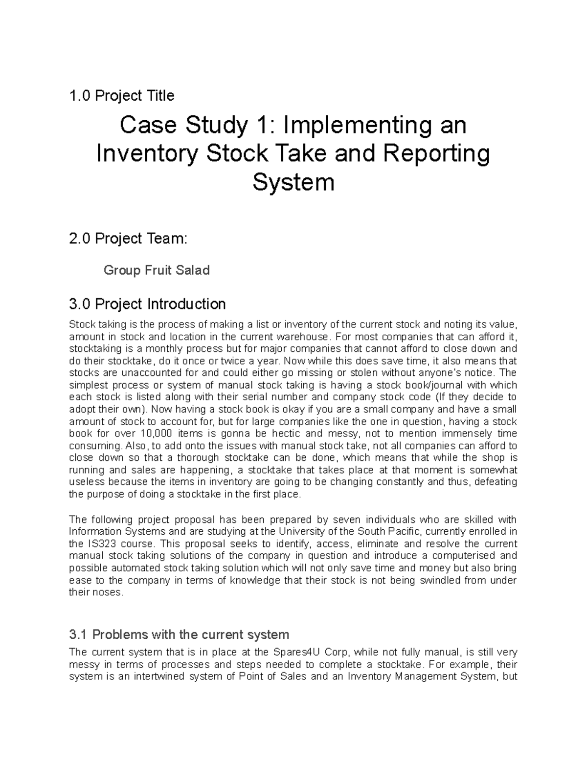 2019 proposal - Lecture notes 3 - 1 Project Title Case Study 1 ...