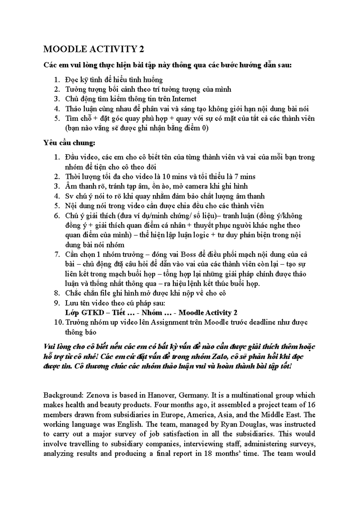 Moodle Activity 2 - an exercise of GTKD - MOODLE ACTIVITY 2 Các em vui ...