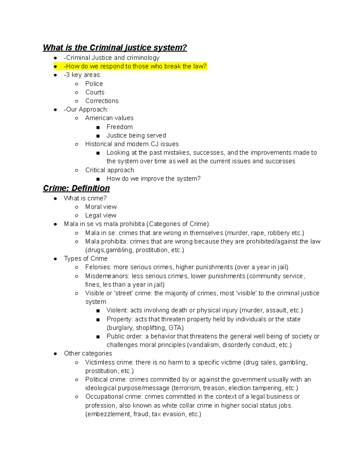 Criminal Justice Notes - What is the Criminal justice system? -Criminal ...