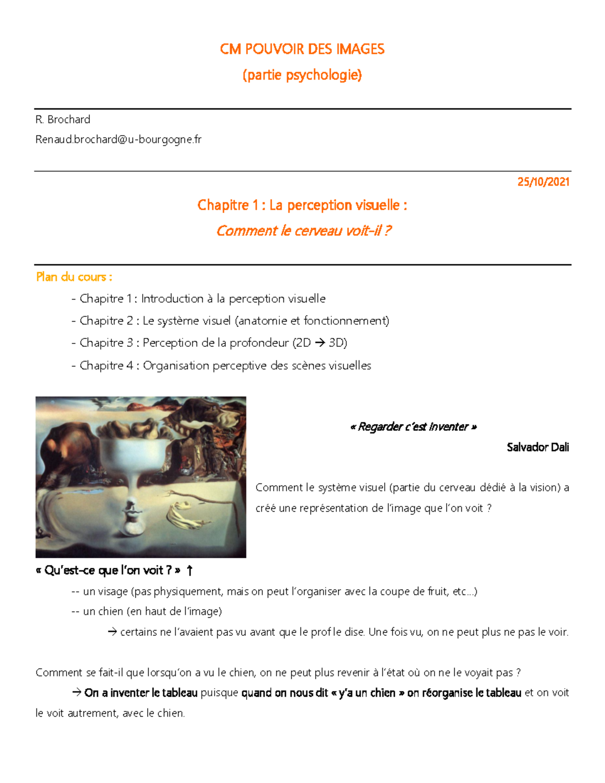 1. Perception visuelle - CM POUVOIR DES IMAGES (partie psychologie) R ...