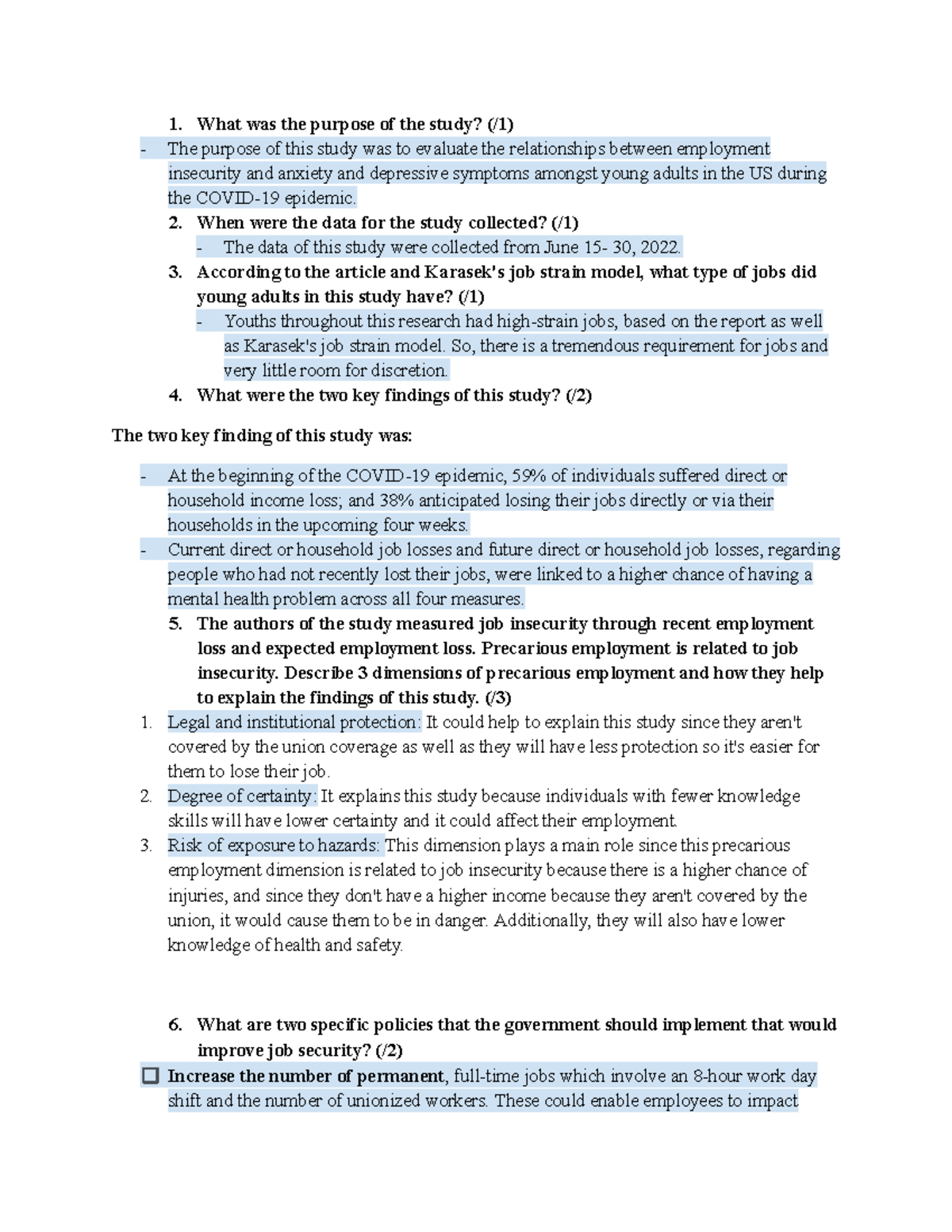 Copy of Journal Analysis 2 - What was the purpose of the study? (/1 ...