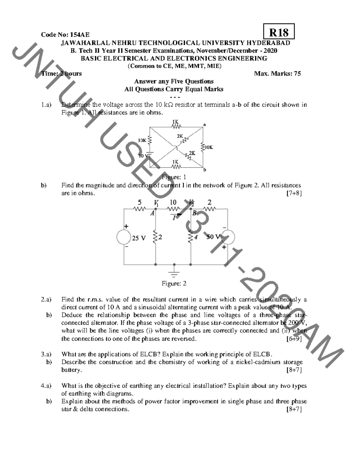 Basic Electrical AND Electronics Engineerings November December 2020 ...