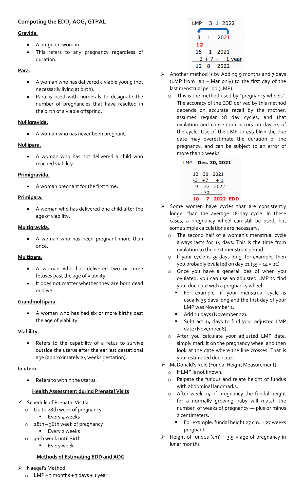 Computing-the-EDD - xcvv - Computing the EDD, AOG, GTPAL Gravida. A ...